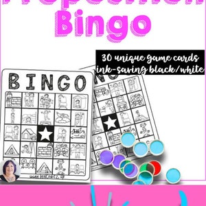 Prepositions Bingo Game for Speech Therapy Activity for Spatial ...