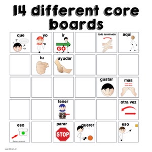 Spanish Communication Boards for AAC Core Words, Speech Therapy - Etsy