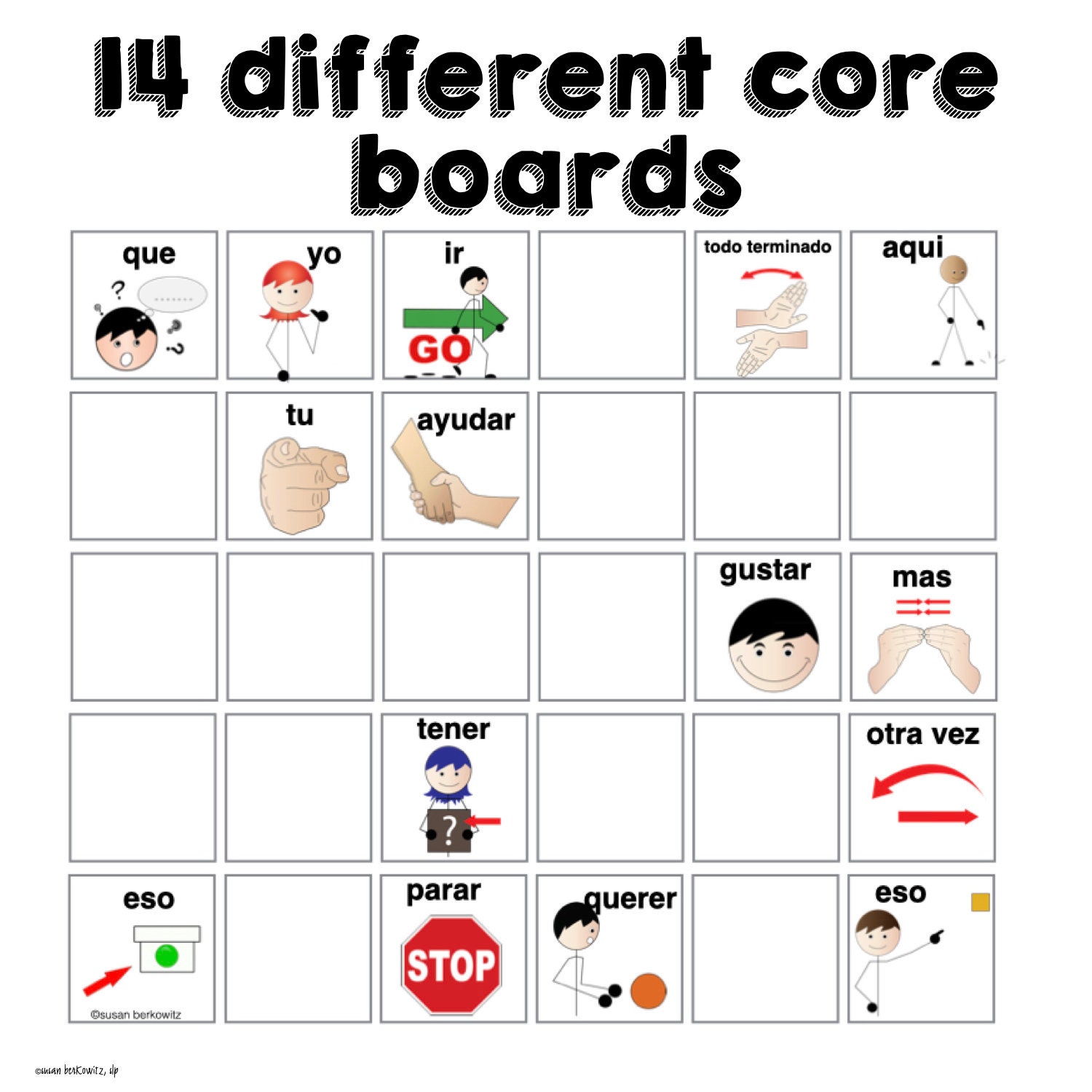 Spanish Communication Boards for AAC Core Words, Speech Therapy - Etsy