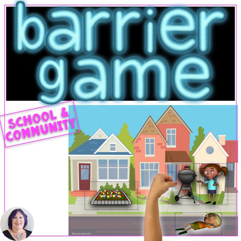 Barrier Game for Speech Therapy: School & Community Scenes - Etsy