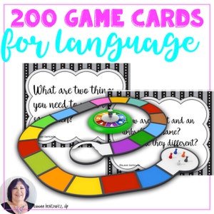 Card Game Language Learning Activity Board Game Describing Activity ...