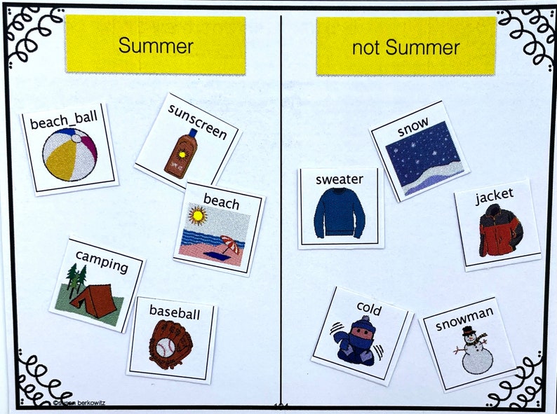 Summer Theme Speech Therapy Activities for Kids Parts of Speech ...
