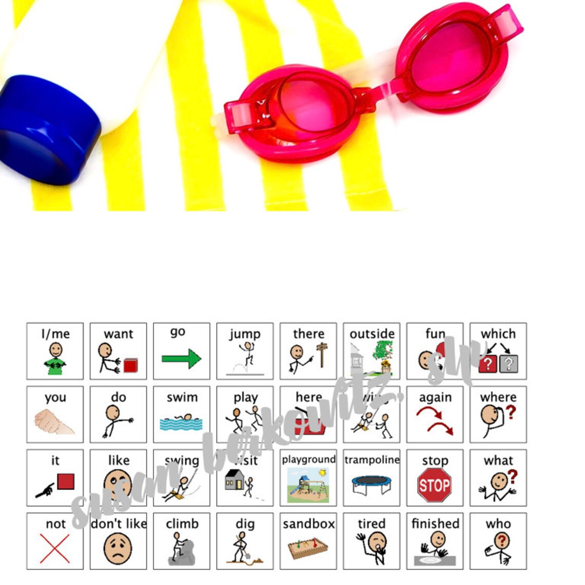 No Prep AAC Core Word Communication Boards for Summer Activities for ...