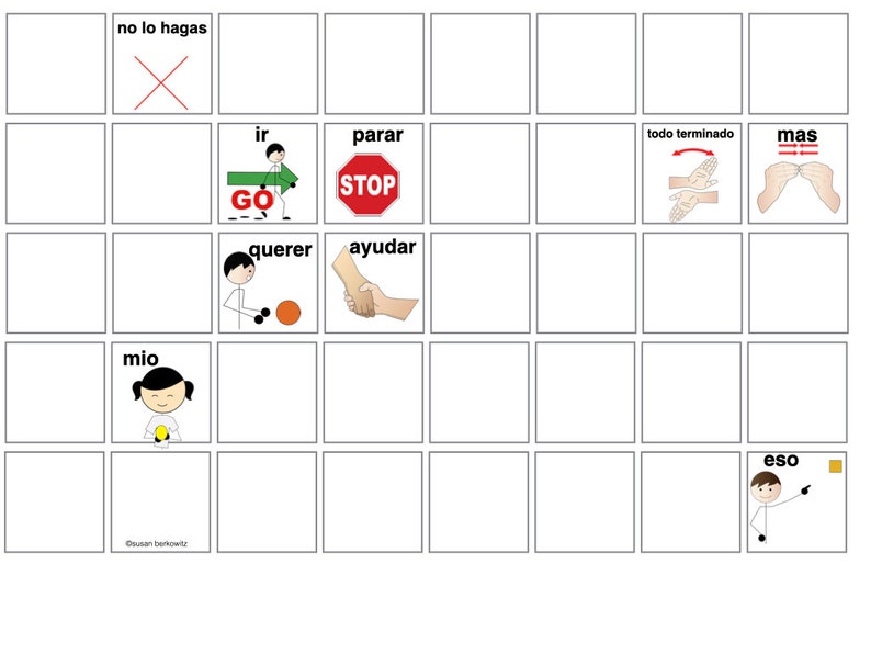 Spanish Communication Boards for AAC Core Words for Speech Therapy for ...