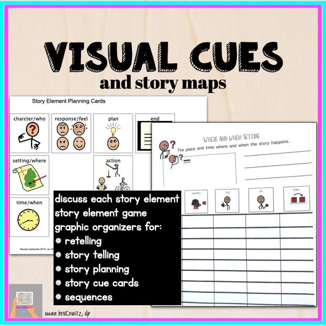 Visual Cue Cards Story Template Printable Speech Therapy Activities ...