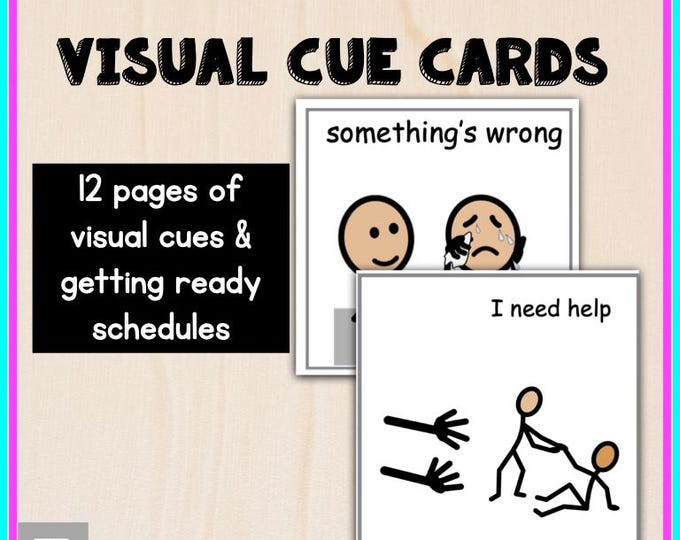 Editable Lanyard Visuals | Desk Reminders | Visual Rules Cue Cards | Special Education | Speech ...