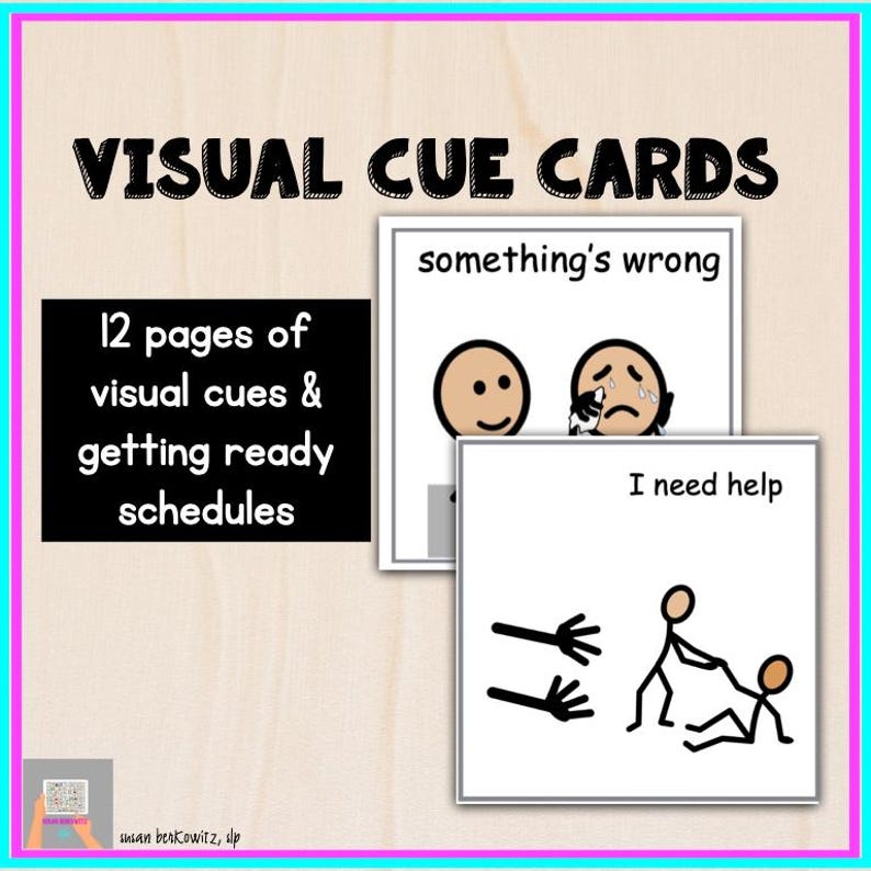 Visual Cue Cards Autism Speech Therapy Visual Behavior Communication ...