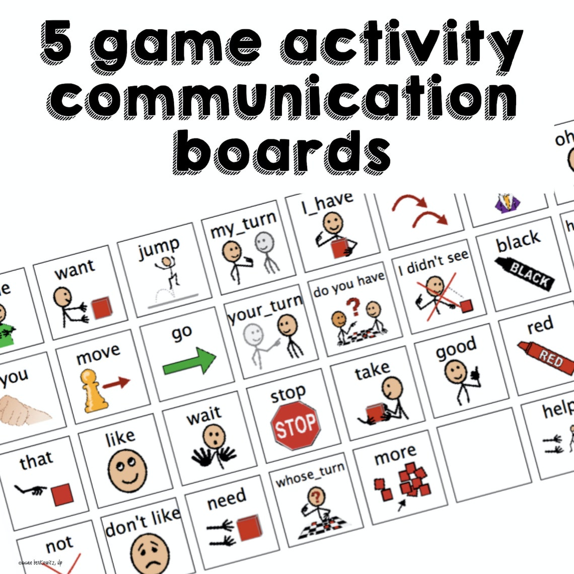 AAC Core Word Picture Communication Boards for Games Activities ...