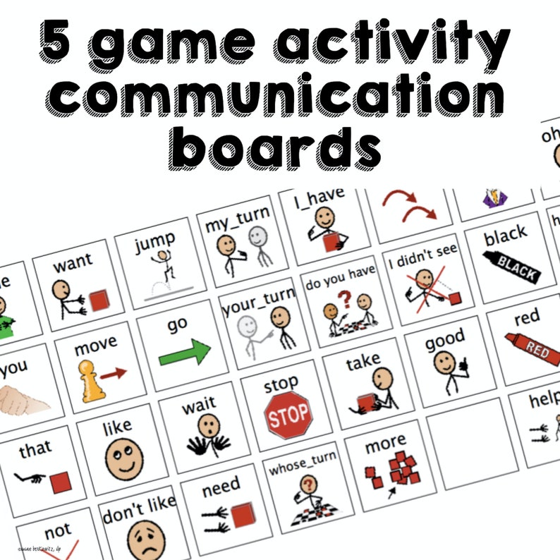 AAC Core Word Picture Communication Boards for Games Activities ...