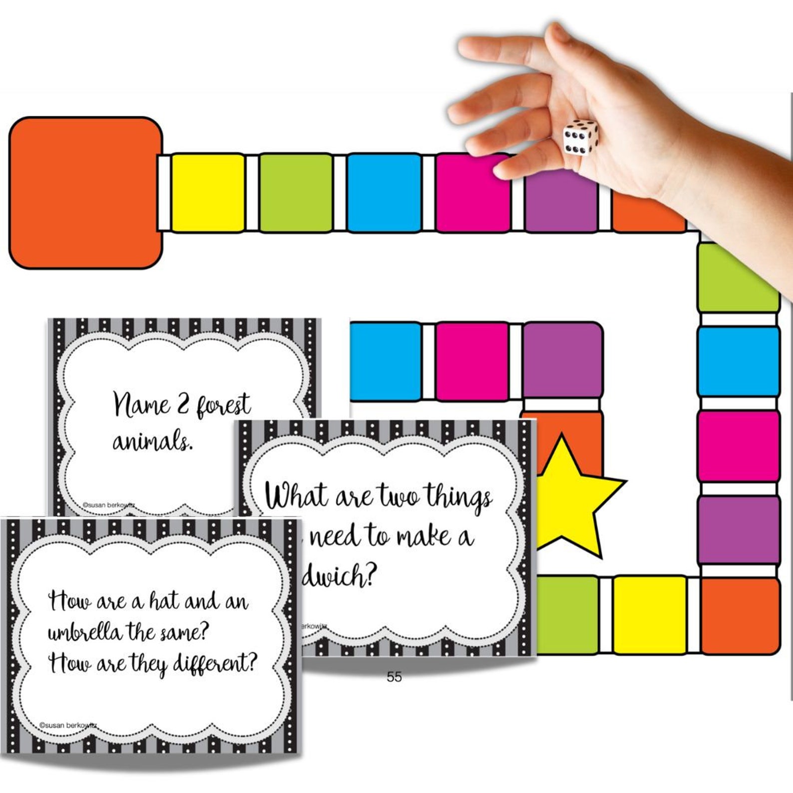 Card Game Language Learning Activity Board Game Describing Activity ...