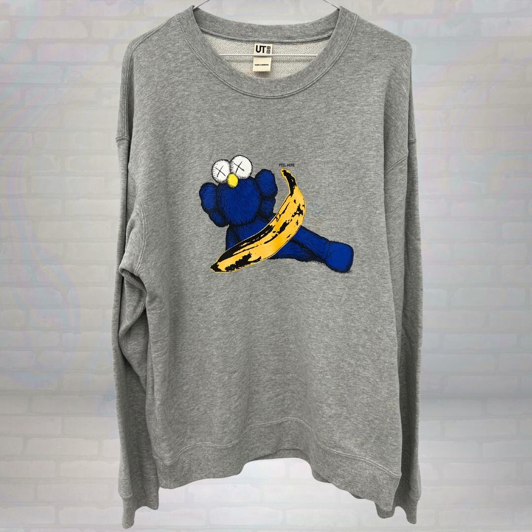 KAWS X Andy Warhol Cookie Monster Banana Sweatshirt - Grey UNIQLO UT ...