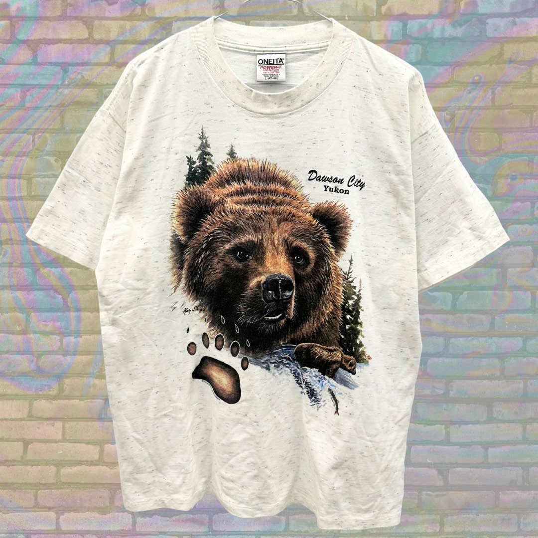 Grizzly Bear Paw Yukon Nature 1992 Tshirt Large Unisex 90s Vintage ...