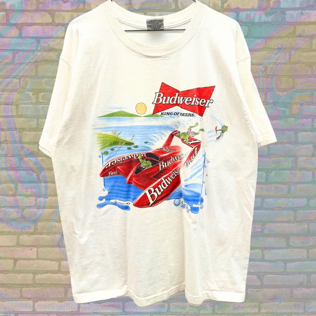 Vintage Budweiser Speedboat T-shirt, 90s Beer Graphic Tee, Retro Summer ...