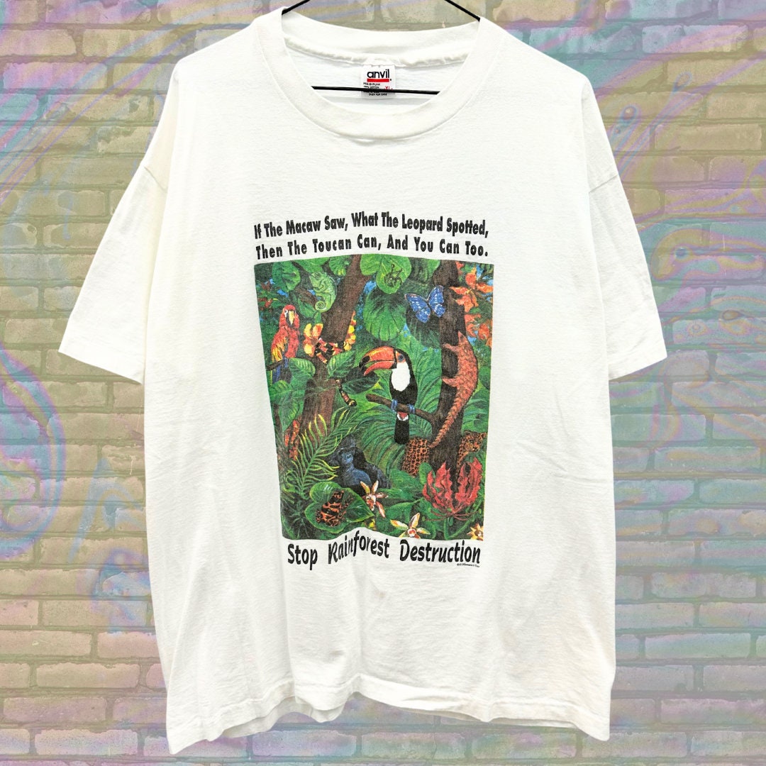 Vintage Rainforest Conservation Animal Tshirt, Save the Planet Eco Tee ...