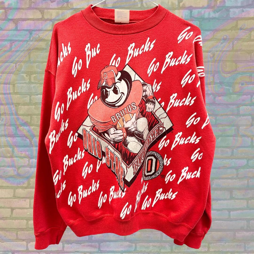 RARE Ohio State OSU Buckeyes All Over Print Sweatshirt, Go Bucks Brutus ...