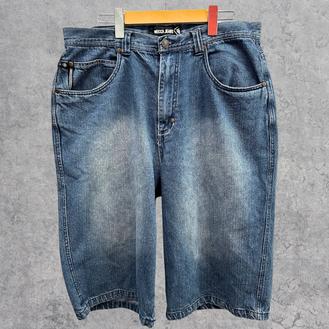 Mecca Jeans Y2K Baggy Oversized Denim Jorts Shorts 34W Streetwear ...