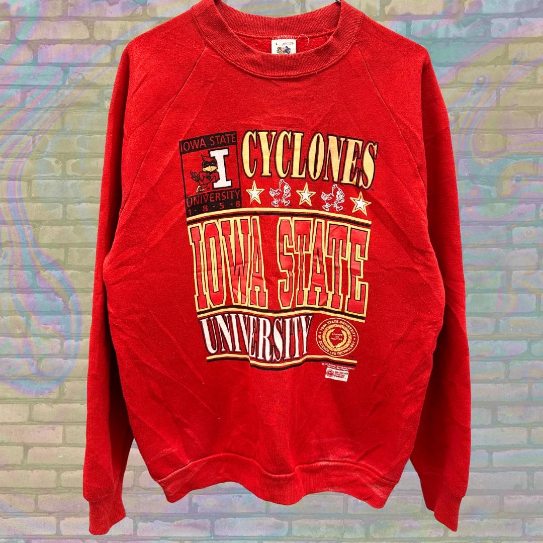 Vintage Iowa State University Cyclones Sweatshirt, Red College Crewneck ...