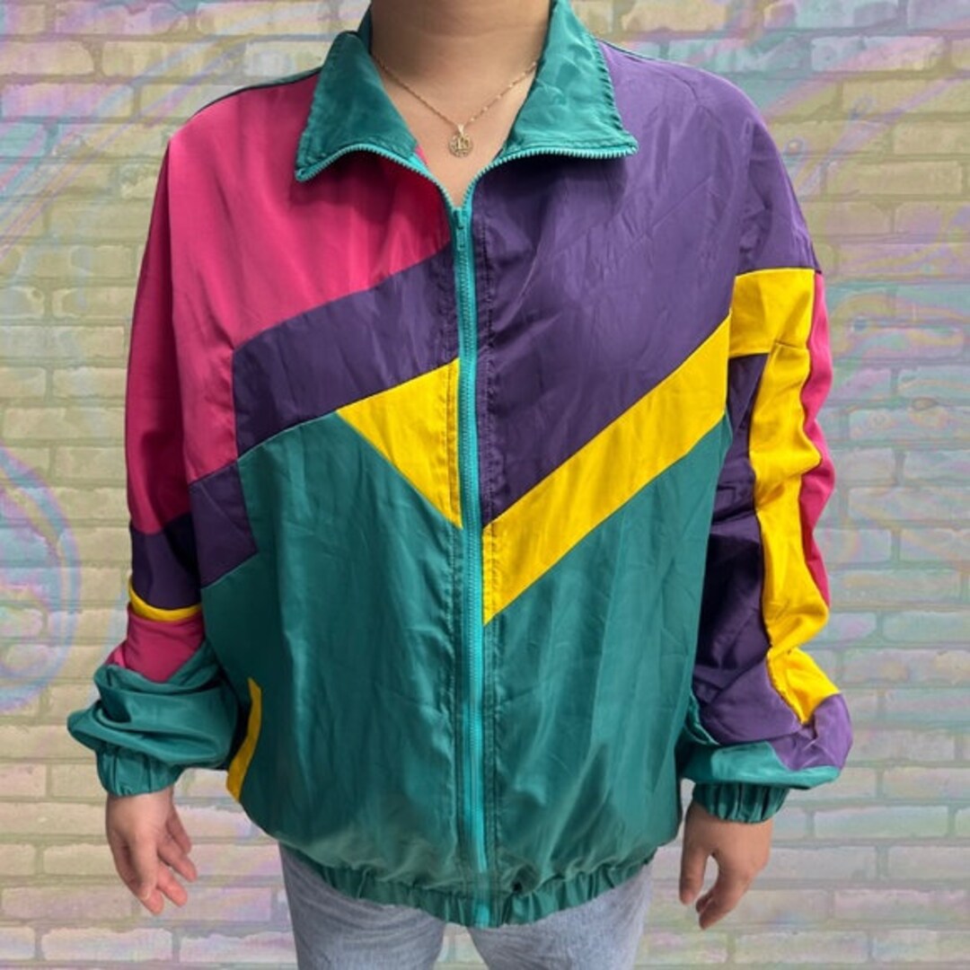 Vintage Neon 80s Colourway Windbreaker - Etsy