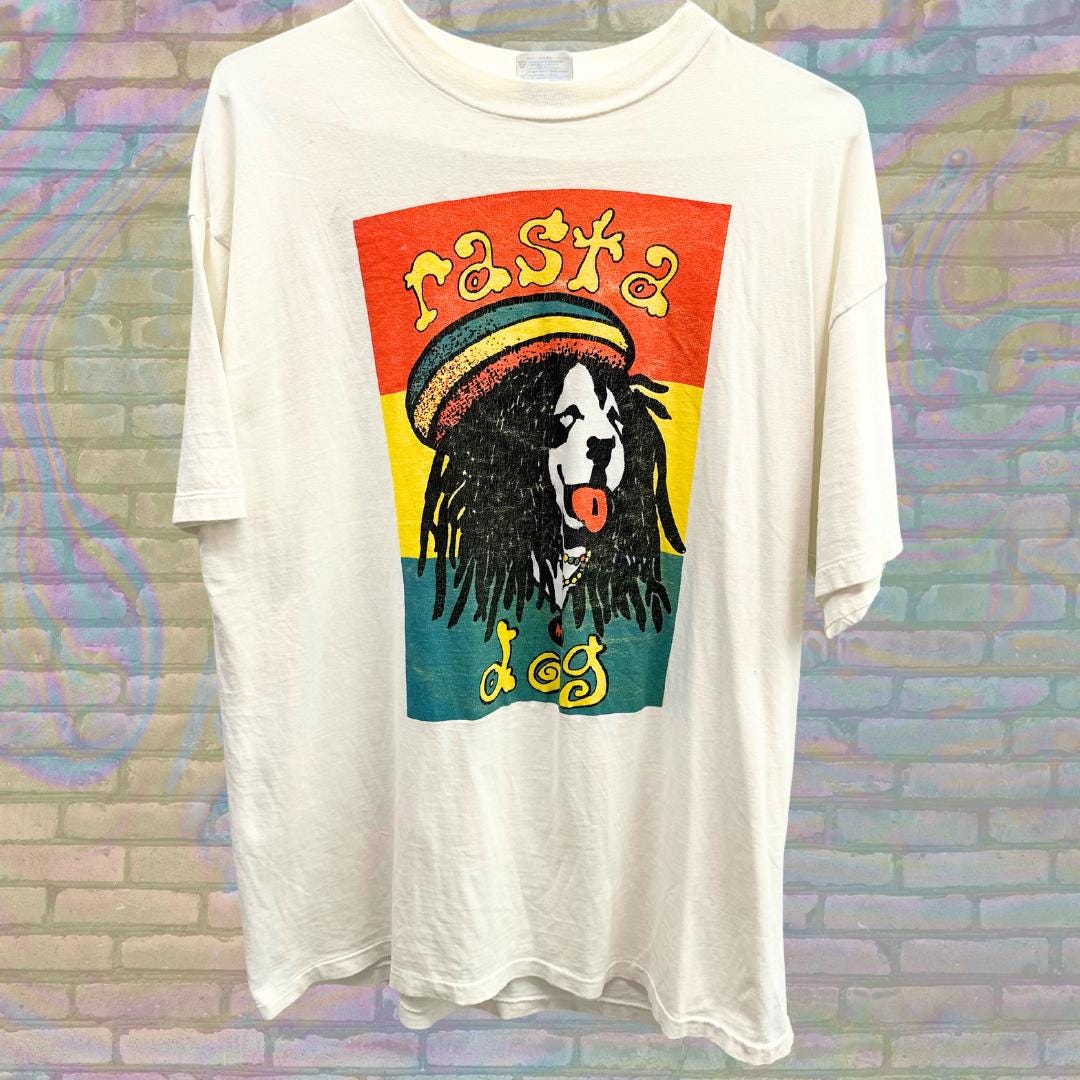 RARE Vintage 90s Rasta Dog Big Dogs Tshirt, Reggae Jamaican Style Tee ...