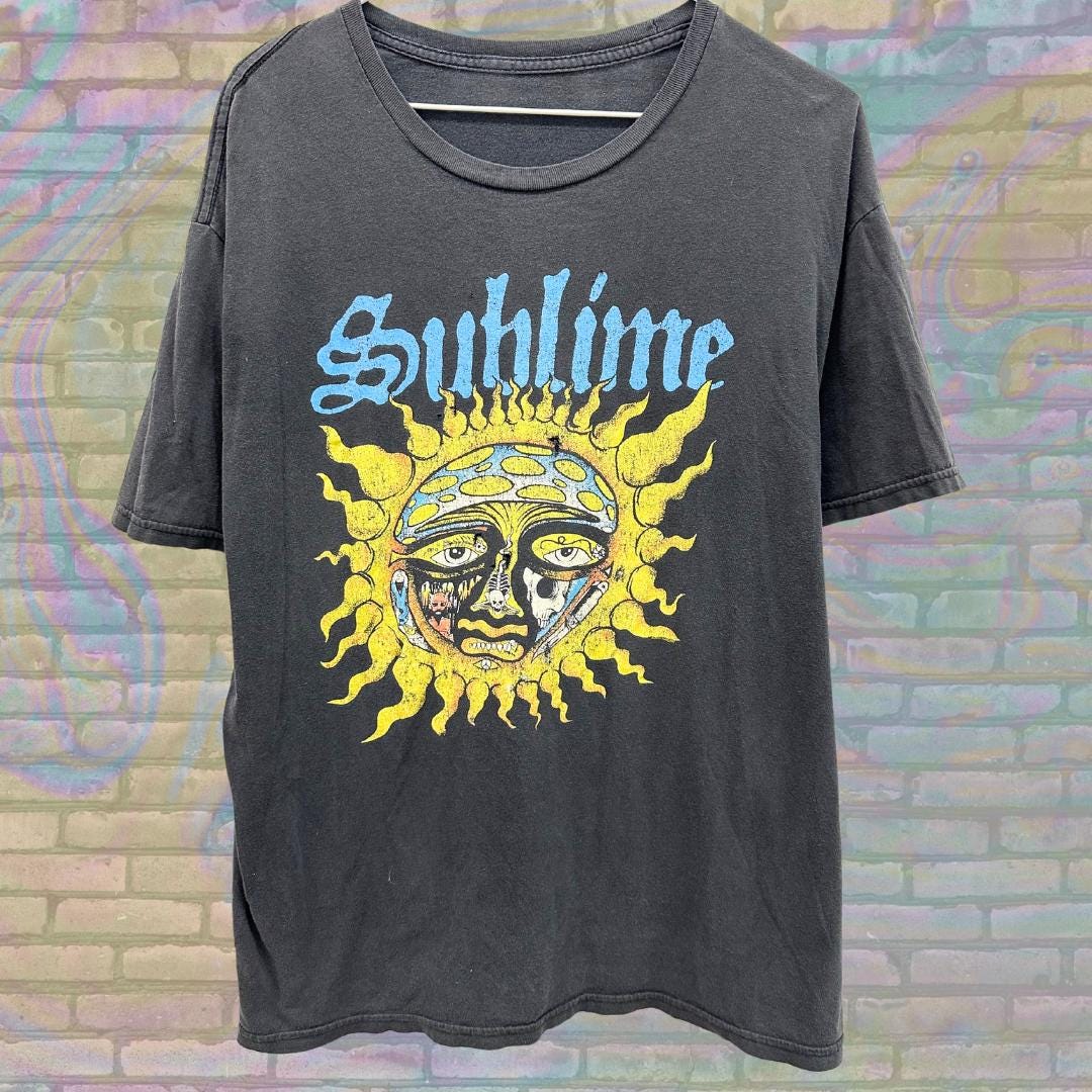Retro Sublime Sun Distressed Tee Sublime Band Shirt Grunge Music Tee ...