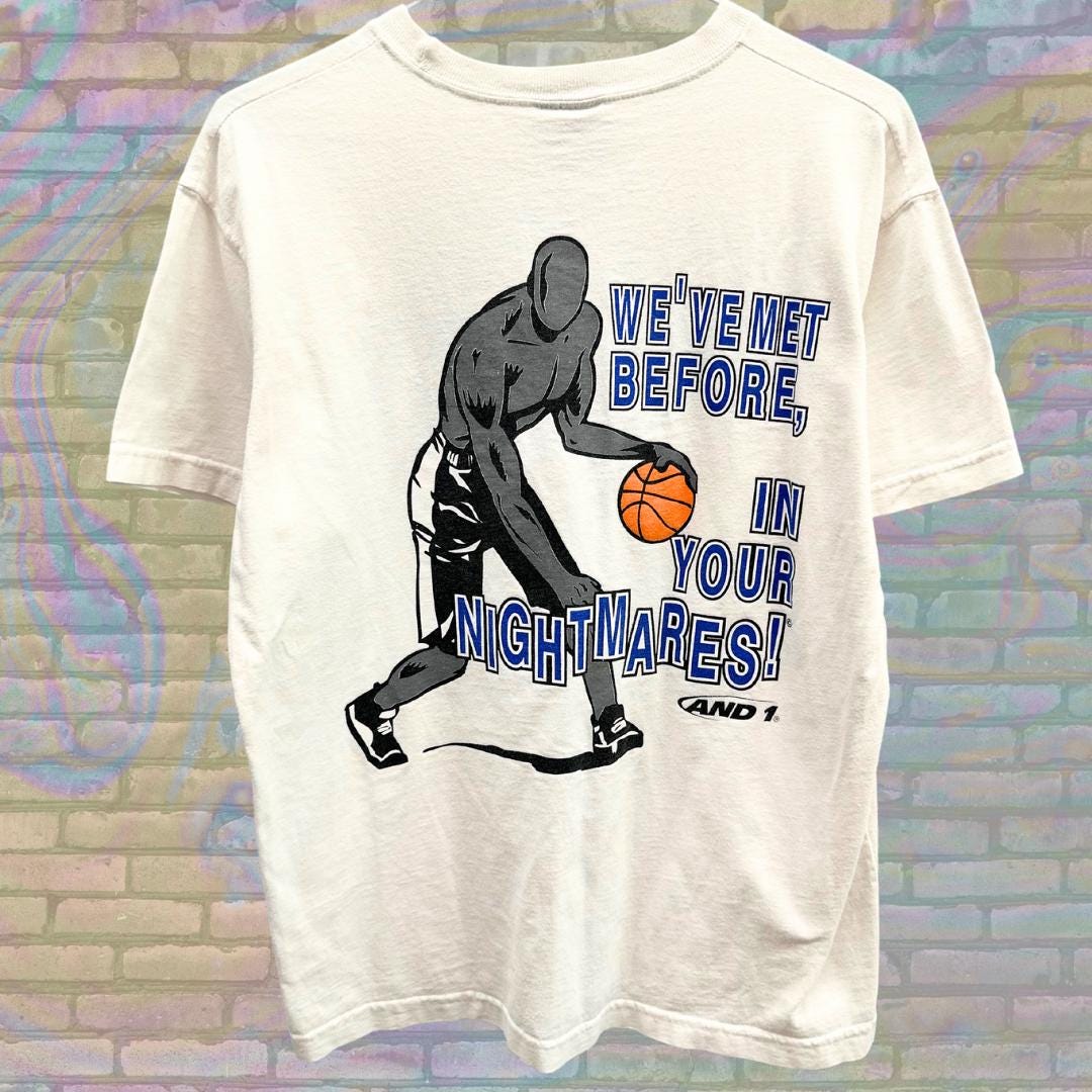 RARE Vintage 90s AND1 Basketball Graphic Tee, we've Met Before ...