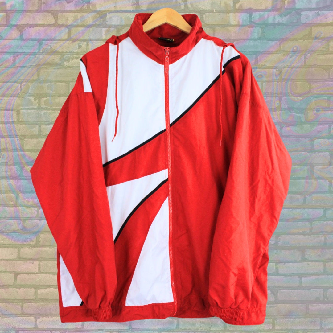 Puma Claw Print Duo Colored Windbreaker Medium Unisex 90s Vintage ...