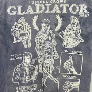 Vintage Gladiator Movie Distressed All Over Print T-shirt - Russell ...