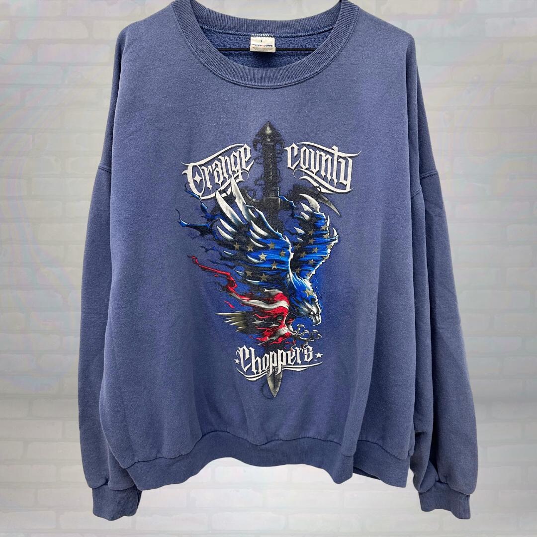 Vintage Orange County Choppers Sweatshirt | Patriotic Biker Crewneck ...