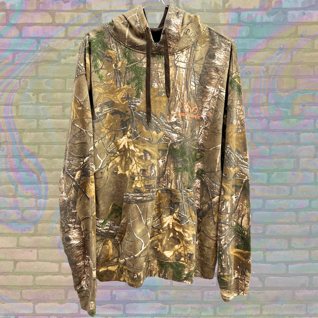 Vintage Realtree Camo Hoodie Outdoor Camouflage Hunting Sweatshirt L ...