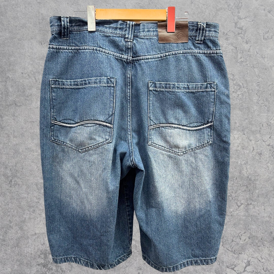 Mecca Jeans Y2K Baggy Oversized Denim Jorts Shorts 34W Streetwear ...