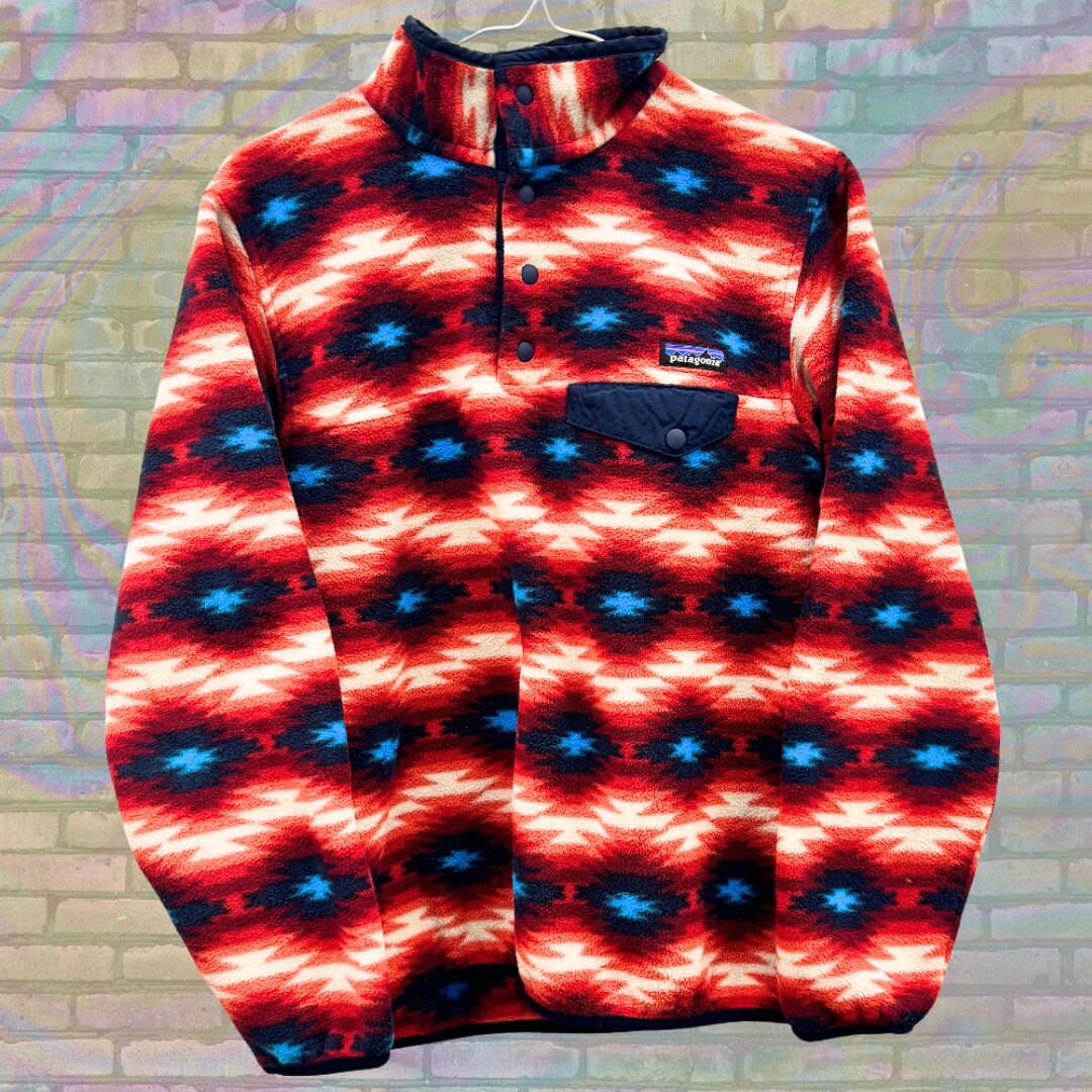 Patagonia Psychedelic Trip Neon Quarter Zip Fleece Sweatshirt Ladies ...