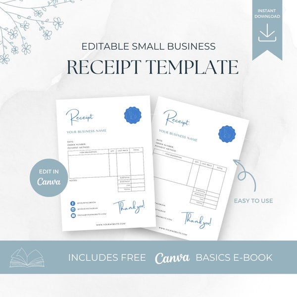 Cash Receipt Payment Receipt Template - Etsy