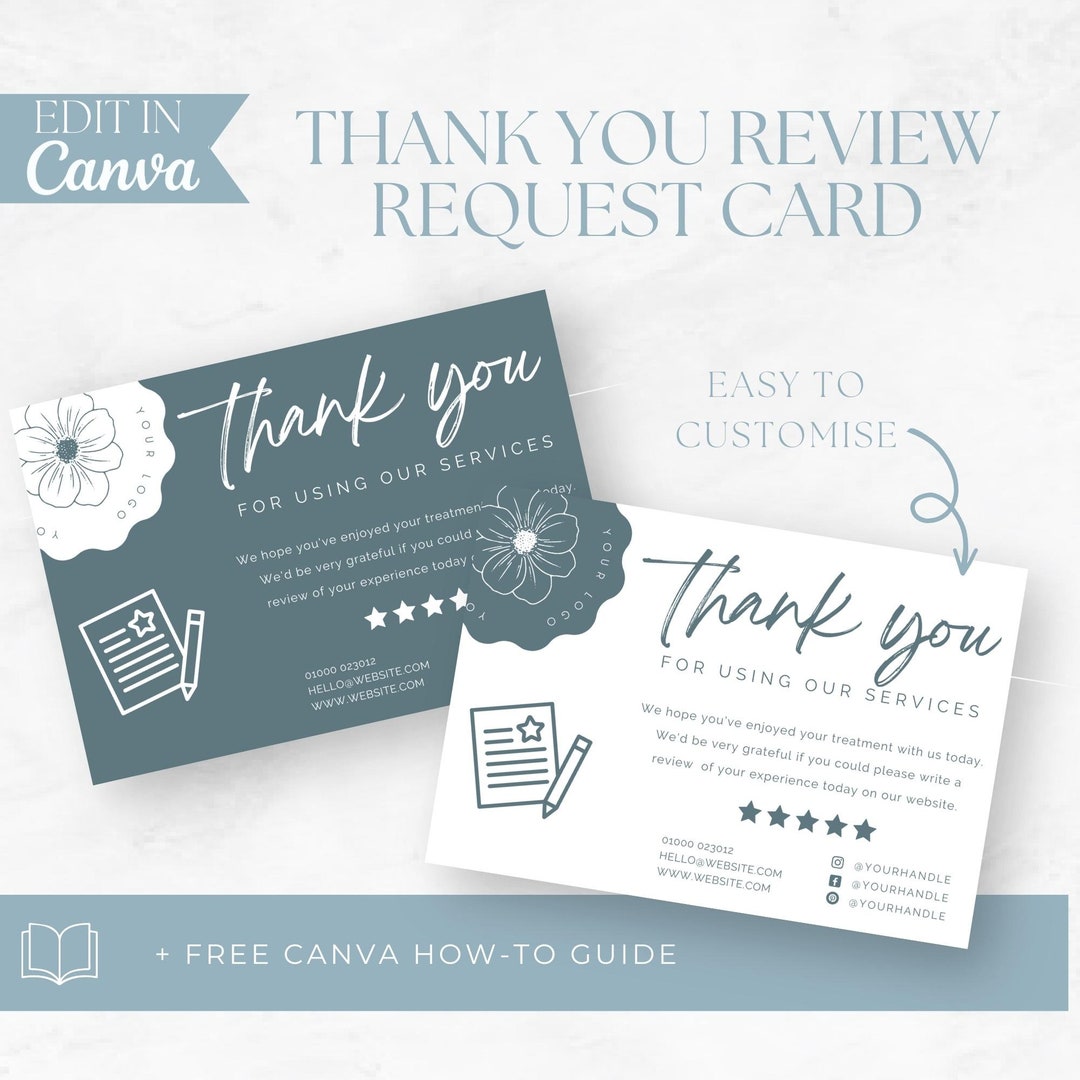Review Request Card Template INSTANT DOWNLOAD Printable - Etsy
