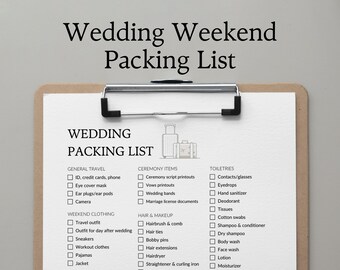 Wedding Packing List, PDF File, Easy Download, Packing List - Etsy