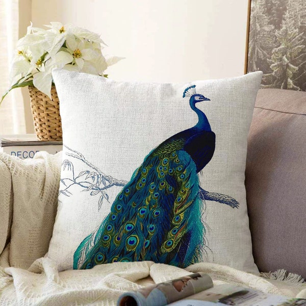 Peacock Pillow - Etsy