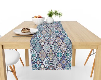 Mediterranean Blue Table Runner - Etsy