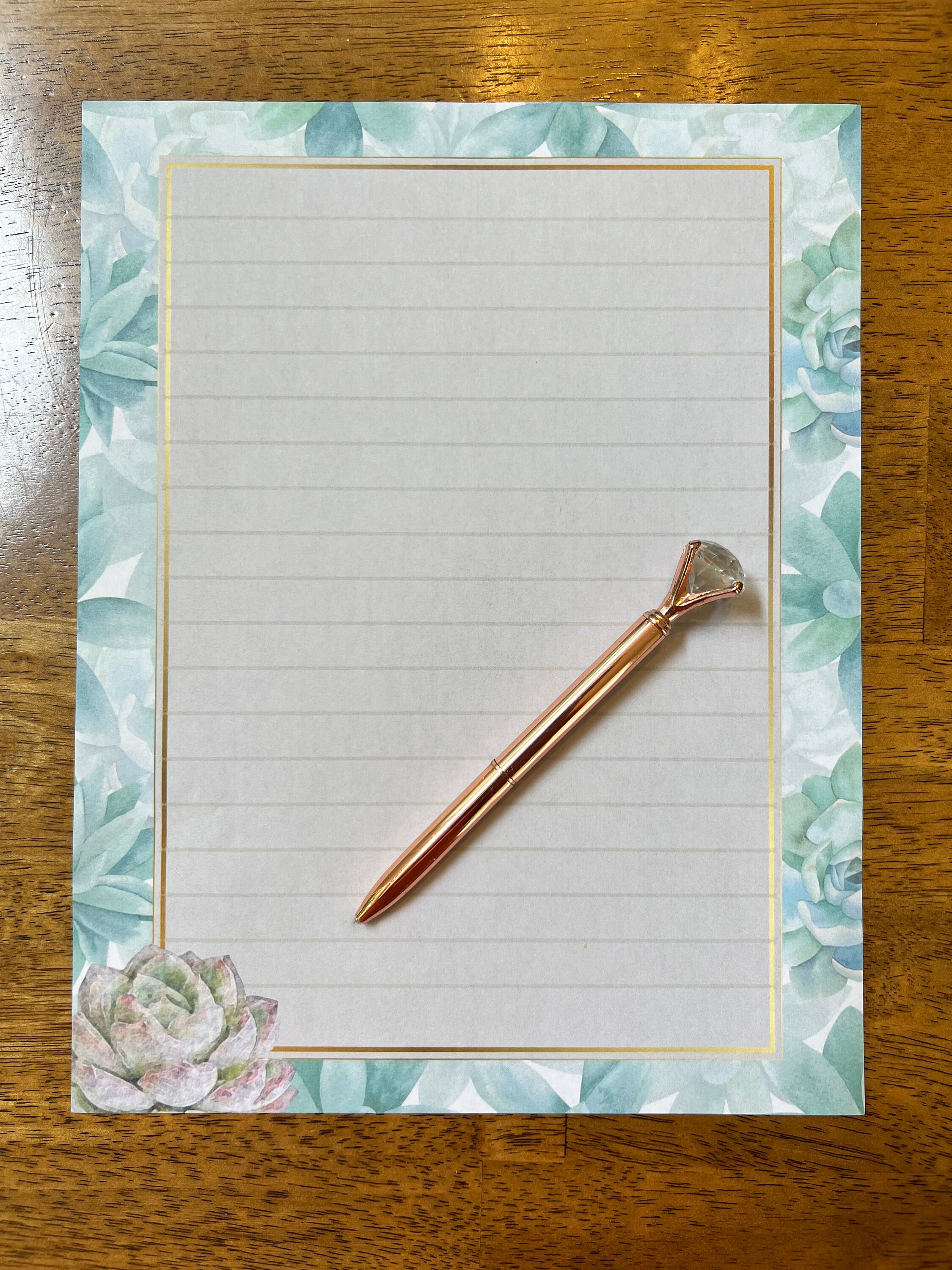 Succulent Printable Letter Writing Paper | Digital Paper | Downloadable ...