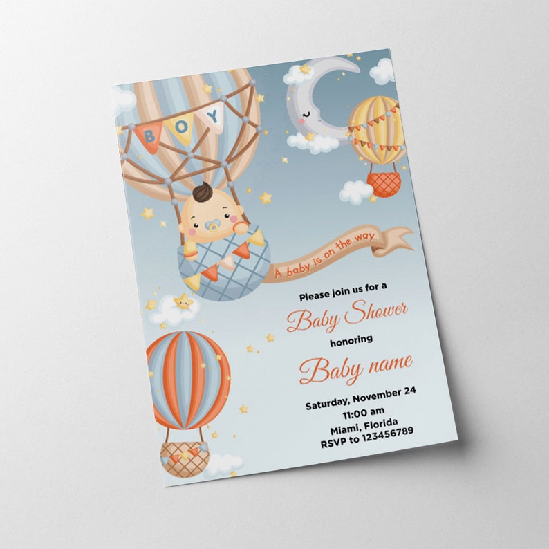 Invitación Digital de Baby Shower / Invitación Personalizada / Baby ...