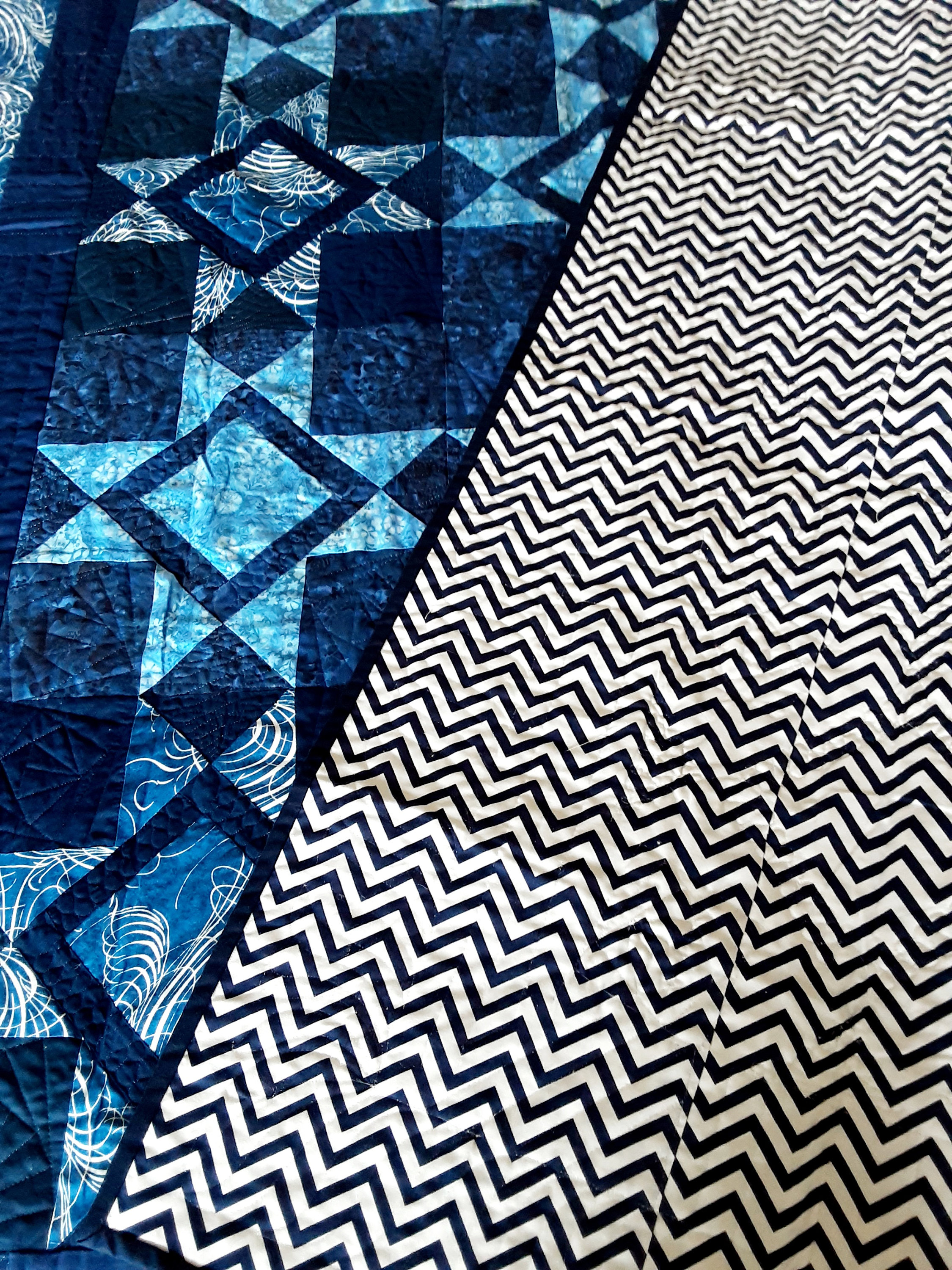 Handmade Blue Star Quilt Which Measures Approximately 72 by 49 Inches ...