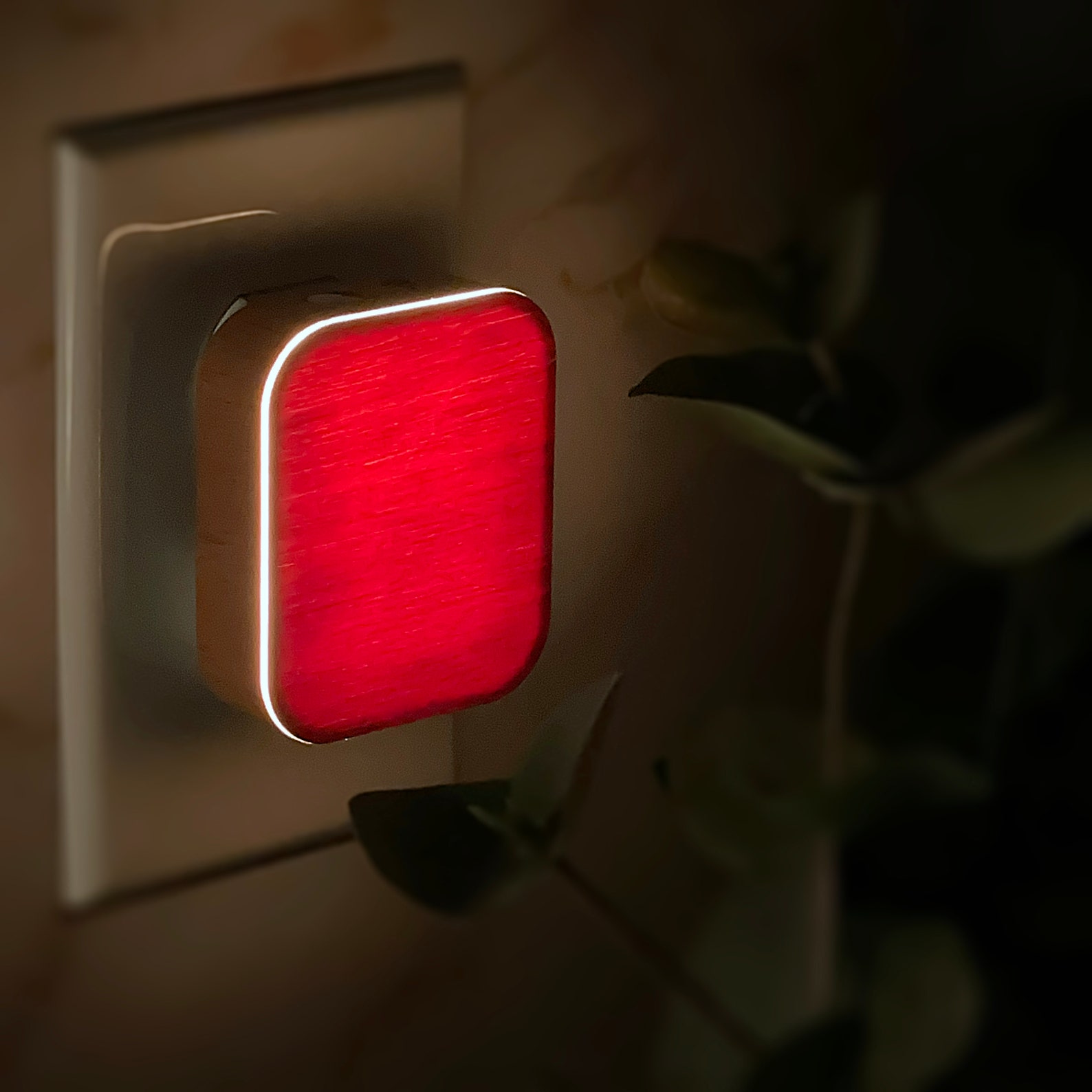 Mahogany Plug in Automatic Dimming Wood Night Light, Eco Friendly ...