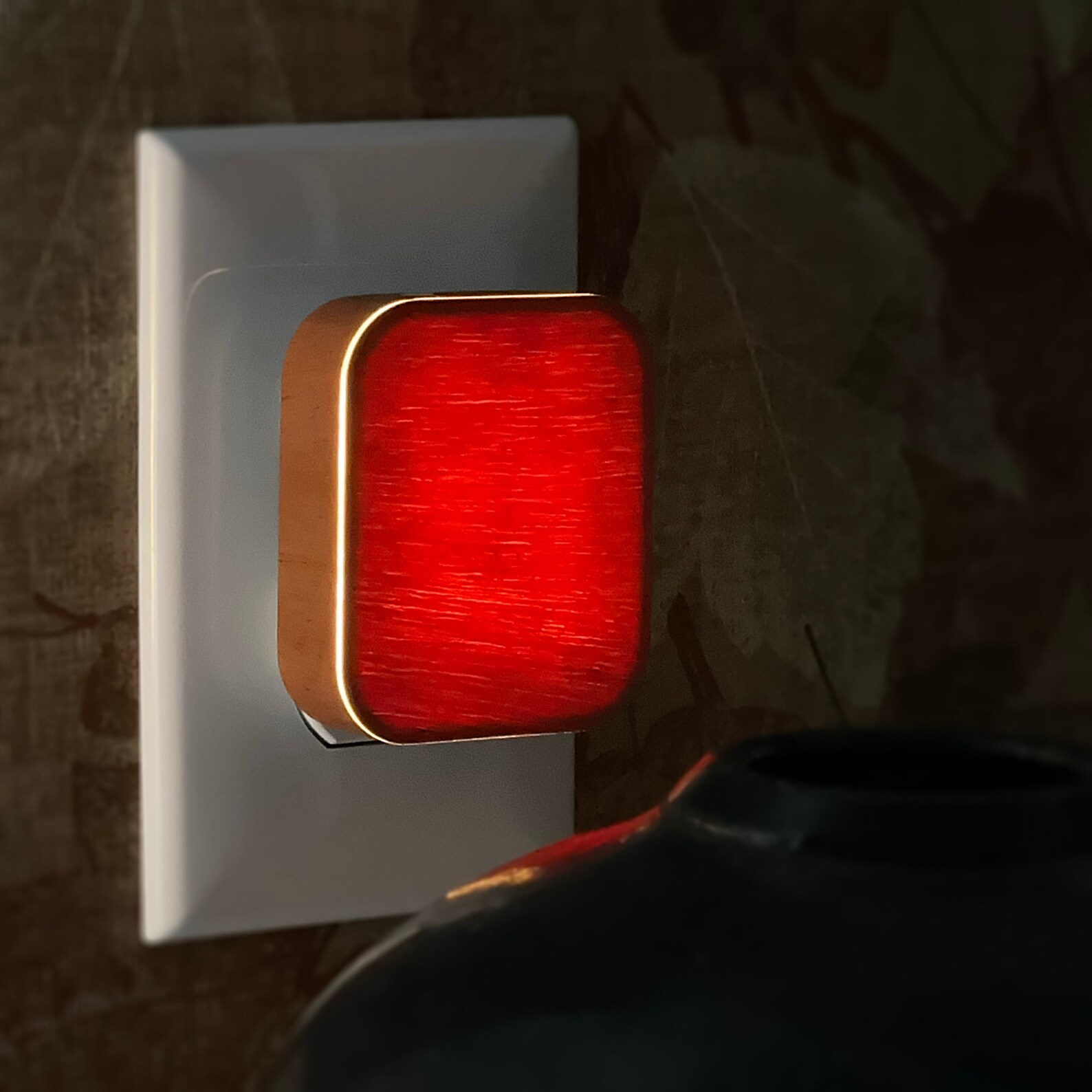 Mahogany Plug in Automatic Dimming Wood Night Light, Eco Friendly ...