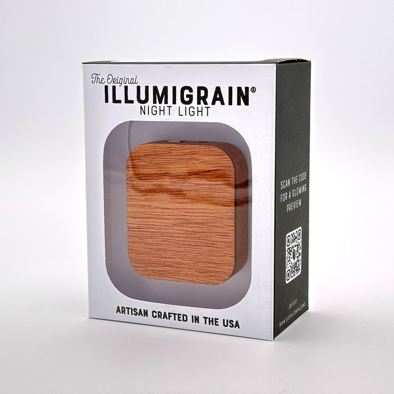 Mahogany Plug in Automatic Dimming Wood Night Light, Eco Friendly ...