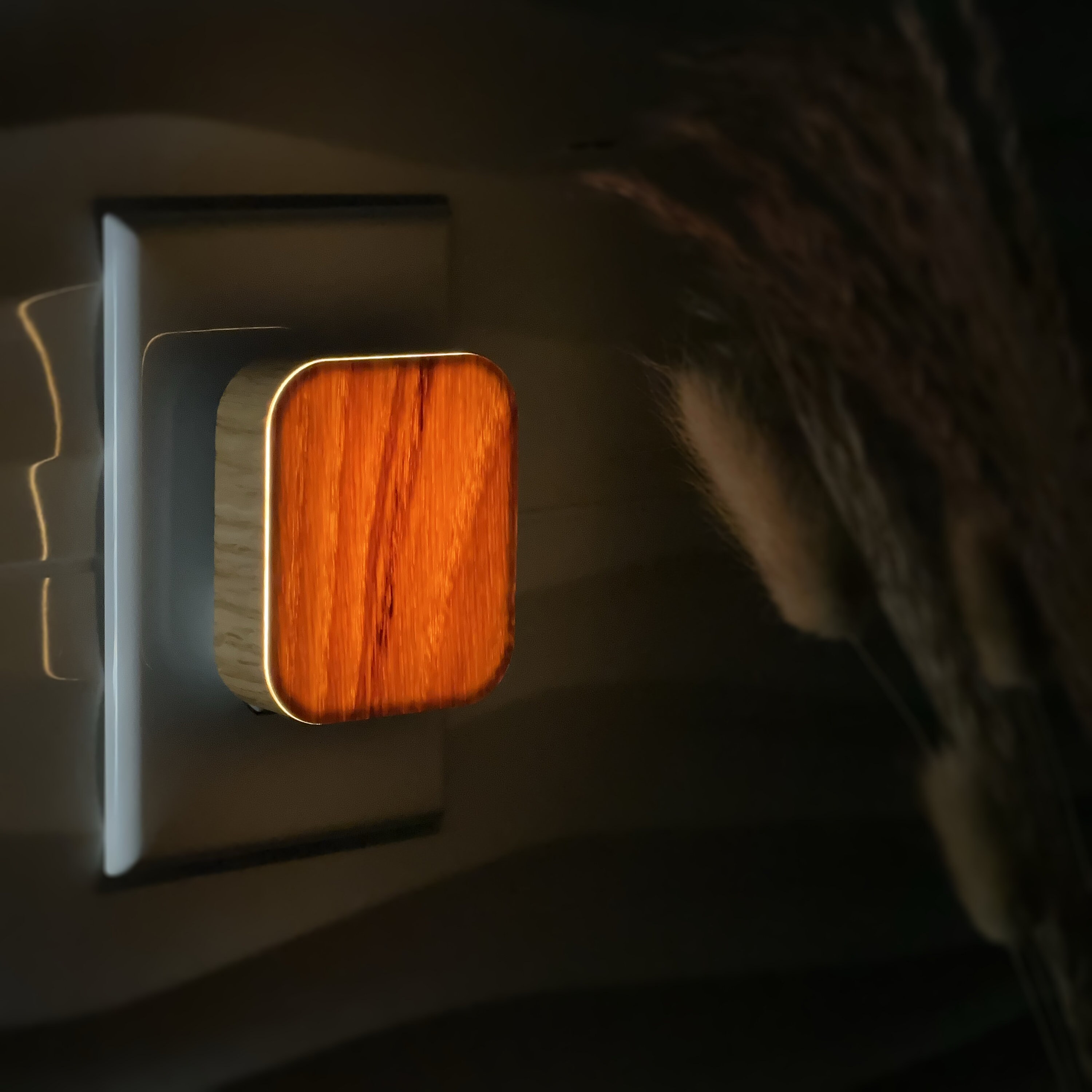 Red Oak Wood Night Light Plug in Automatic Dimming, Eco Friendly Wooden ...