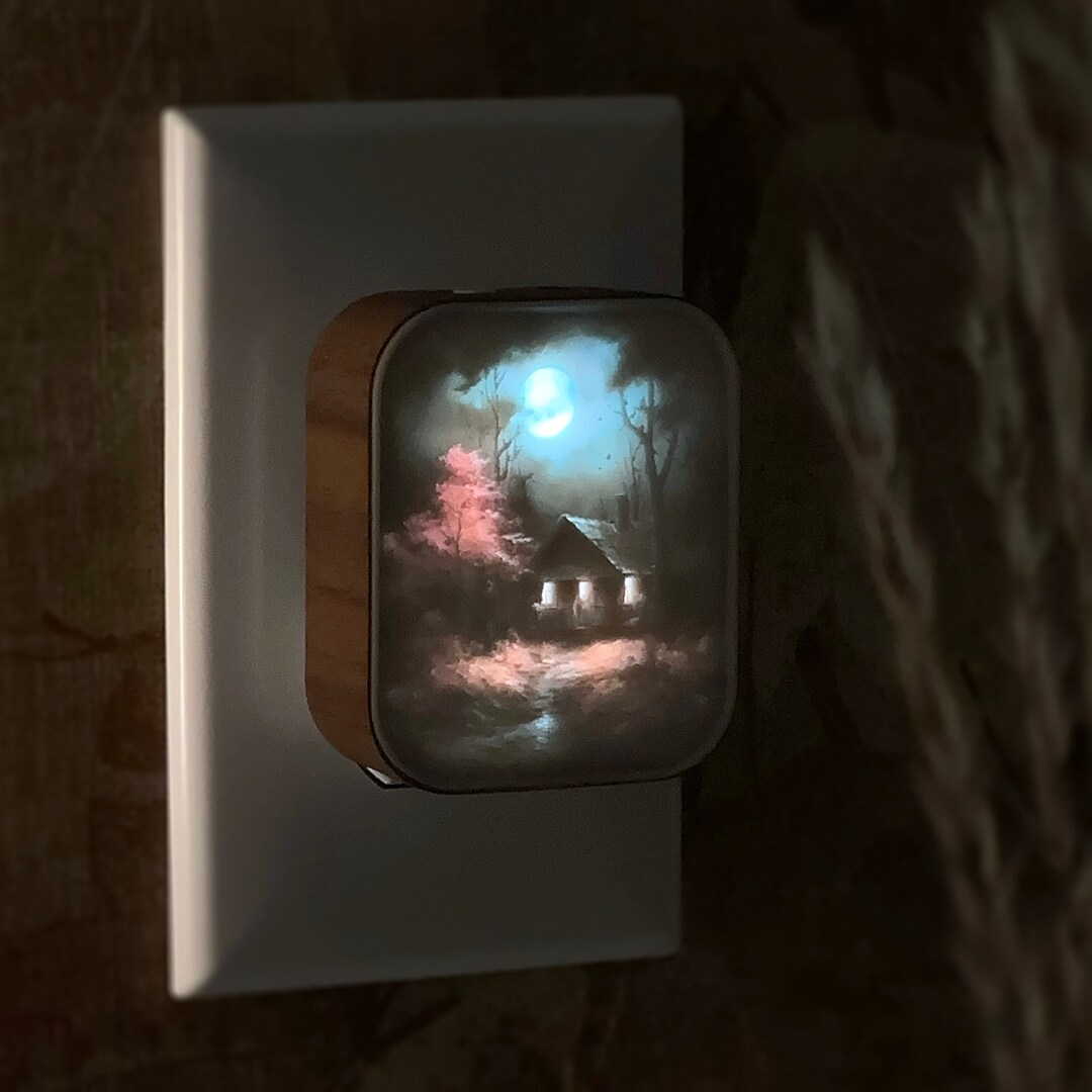 Autumn Cabin Wooden Night Light, Log Cabin Fall Rustic Decor, October ...