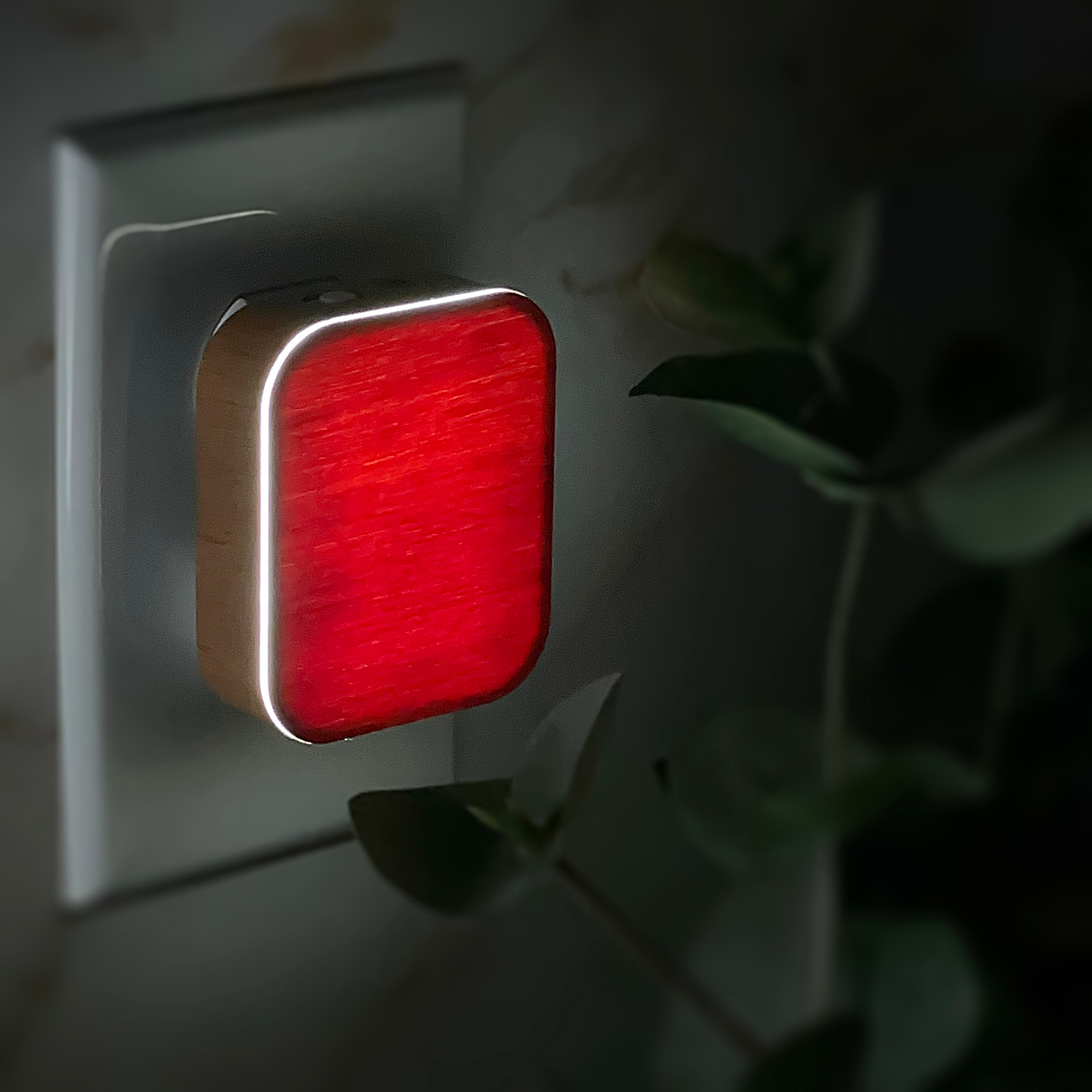 Mahogany Plug in Automatic Dimming Wood Night Light, Eco Friendly ...