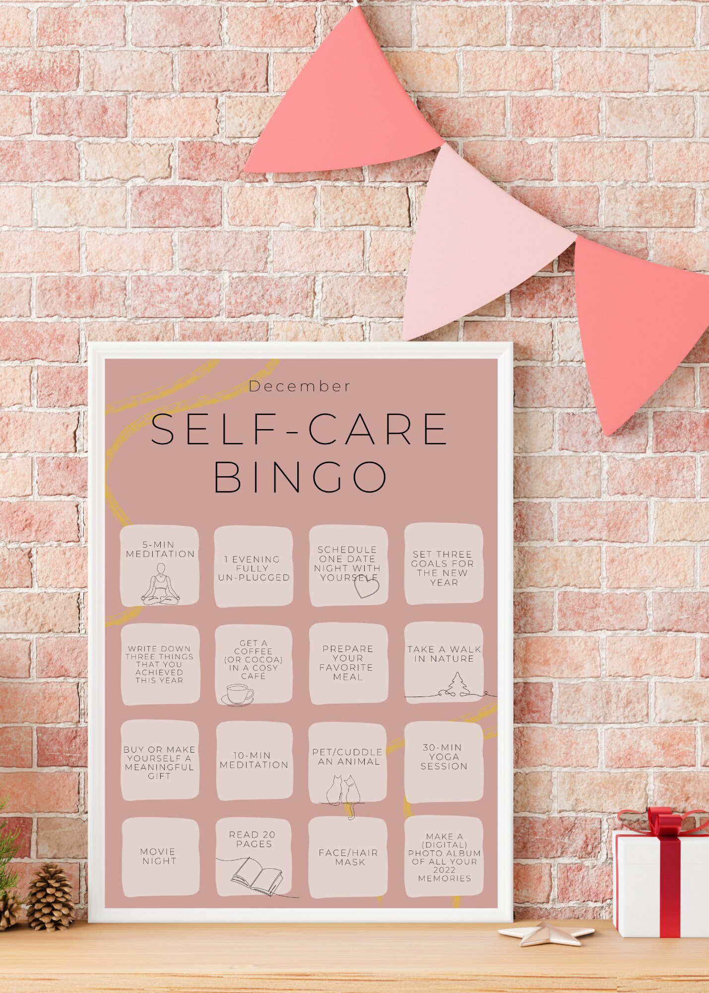 Self Care Bingo Card December Printable Digital Download - Etsy