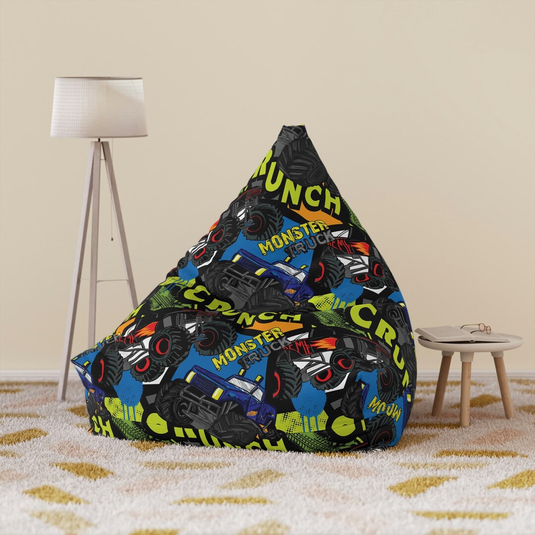 Monster Truck Car Grunge Bean Bag Kids Bean Bag Chair Cover Gifts for Kids Adult Bean Bag Cover ...