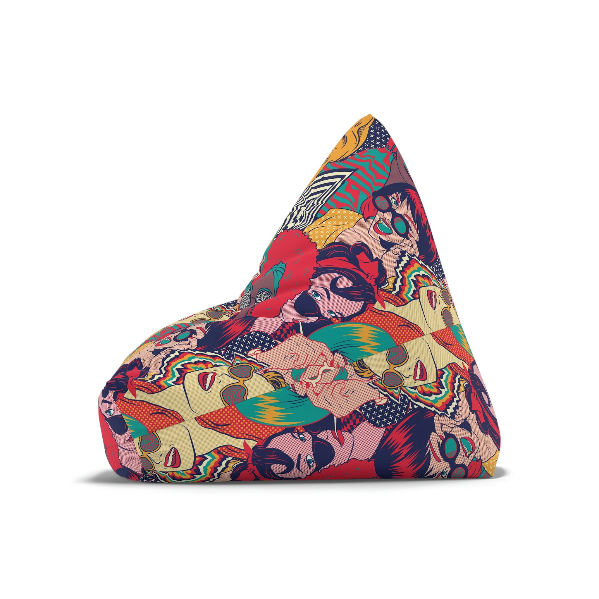 Retro Pop Art Comic Girls Bean Bag Cover, Modern Home Decor, Vintage ...
