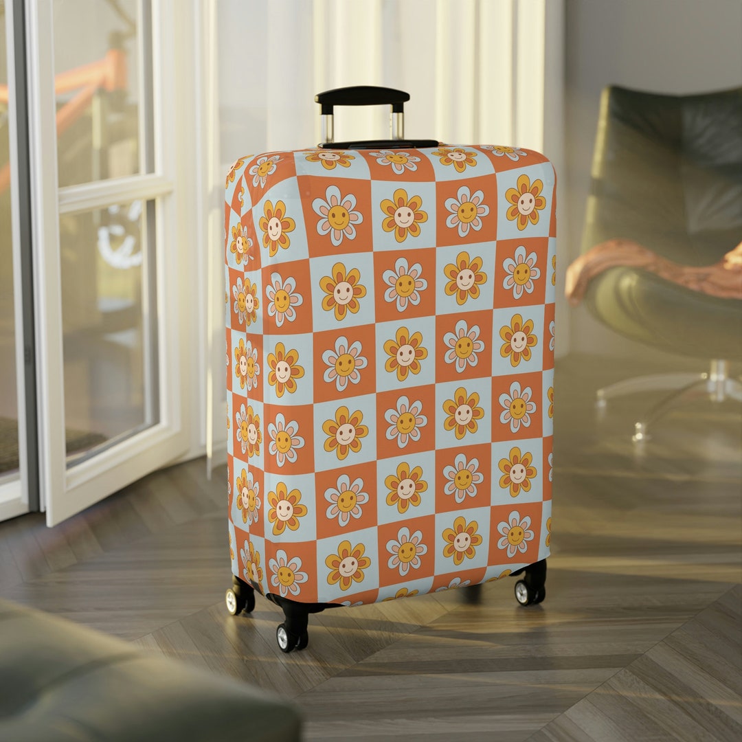 Kids Retro Hippy 70's 60's Floral Groovy Suitcase Cover Designed ...