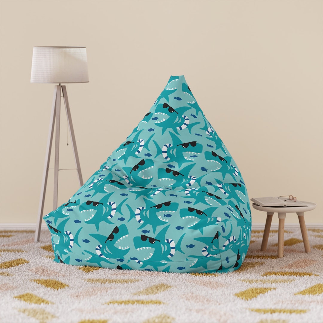 Sharks Grunge Teenager Bean Bag Chair Cover, Kids , Adults, Teens Dorm ...